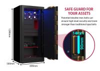 China Steel Jewelry Safe Box Biometric Fingerprint Lock Watch Winder Safe Double Rows Bolts for sale
