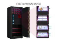 China Watch Winder And Drawers Jewelry Safe Box Solid Steel 6mm Removable shelves 395kg for sale