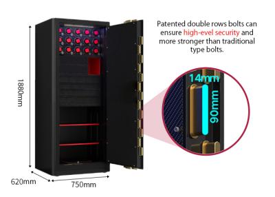 China Watch Winder And Drawers Jewelry Safe Box Solid Steel 6mm Removable shelves 395kg for sale