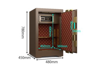 China Solid Steel Commercial Safe Box Semiconductor Fingerprint Biometric Zinc Alloy Handle for sale