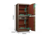 China 10mm Solid Steel Door Panel Commercial Safe Box Alarm Fingerprint+Password+Key Unlock for sale