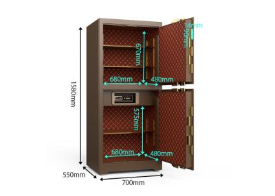 China 10mm Solid Steel Door Panel Commercial Safe Box Alarm Fingerprint+Password+Key Unlock for sale