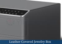 China Safety Leather-Covered Jewelry Safe Box Auto Open Double Layers for sale