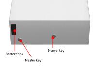 China Leather-Covered Small Jewelry Safe Box with Auto Pop-up & Metal Sliding Rail for sale