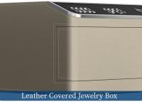 China Single-Tier Leather-Wrapped Jewelry Safe with Biometric Lock & Steel Body for sale