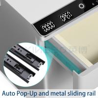 China Solid Steel Fingerprint Biometric Smart Safe Box Led Light Night Table For Security for sale