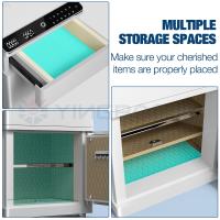 China Solid Steel Fingerprint Biometric Smart Safe Box Led Light Night Table For Security for sale