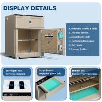 China Solid Steel Smart Safe Box Wireless Charging Nightstand Safe Hidden Safe Box for sale