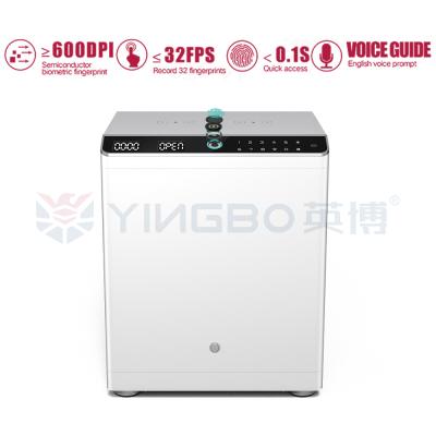 China Fingerprint Lock Smart Safe Box Intelligent Alarm Hidden box Nightstands Wireless Charging for sale