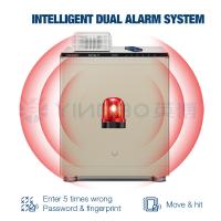 China Biometric Smart Safe Box Solid Steel Dual Alarm USB Port LED Lighting for sale