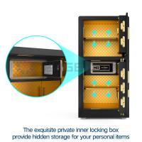 China Fingerprint Lock Home Safe Box 1 mm Flat Door Seam  Double Door for sale