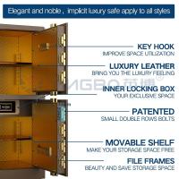 China Inner Locking Box Design Home Safe box Luxury Golden Leather Interior Double-Door Design for sale