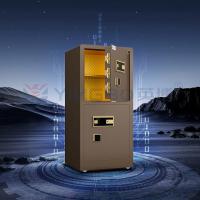 China Inner Locking Box Design Home Safe box Luxury Golden Leather Interior Double-Door Design for sale