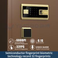 China Fingerprint Lock Home Safe Box with Leather Interior and Patented Double T Bolts for Enhanced Security for sale