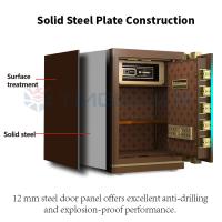 China Fingerprint Lock Home Safe Box with Leather Interior and Patented Double T Bolts for Enhanced Security for sale
