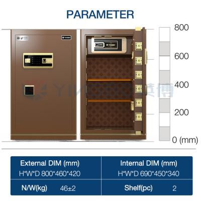 China Heavy Duty Home Security Safe Box Large Biometric Fingerprint Safe With Reinforced Door & Anti-Theft Locking Bolts for sale