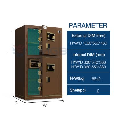 China High Quality Double‑Door Safe Full Leather Lining Adjustable Shelves Home Safes Commercial Safe For Valuables Storage for sale