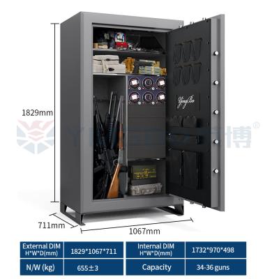 China Gun Safe Fireproof Large Capacity Solid Steel Firearm Safe For Home Security With Jewelry Drawer for sale