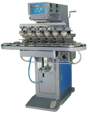 China Six Color Ink Cup Pad Printer with Conveyor for sale