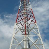 China High Resolution Triangular Radio Telecom 3 Legged Tubular Steel Tower 40M/S for sale