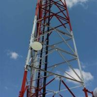 China High Resolution Triangular Radio Telecom 3 Legged Tubular Steel Tower 40M/S for sale