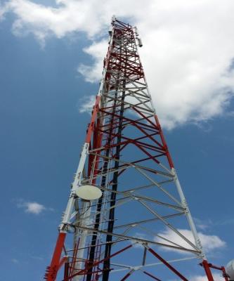 China 30 40 50 Meters Radio 3 Legged Angular Steel Tower 5G Network Galvanized Microwave Communication Tower for sale