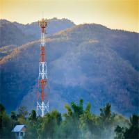 China 50 60 70 80 Meter  3G 4G 5G Mast Antenna Shelter 4-Leg Lattice Self Supporting Pylon Steel Structure Telecom Tower for sale
