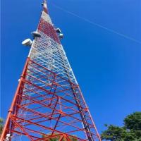 China TV Antenna Pole Mast 3 Legged Tubular Steel Tower 175M- 300M for sale