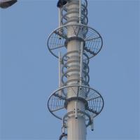 China 4g 5g Wireless Microwave Monopole Telecom Tower With Flangle 5m 12m 36m 45m 55m Meters for sale