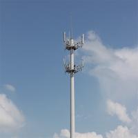 China Free Standing Monopole 100' Telecom Tower Antenna Types Of Communicatin Tubular Monopole Tower for sale