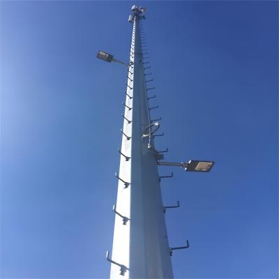 China 25M 30M 40M 45M Radio Antenna Signal Galvanized Steel Single Tube Pole Base Station Communication Monopole Tower for sale