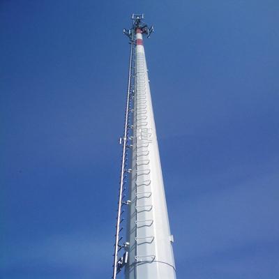 China Manufacturer 75 Ft Outdoor 100 Km Range Antenna TV Steel Tubular Telecommunication Mast Pole for sale
