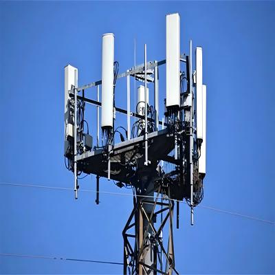 China A36 Astm With Inner Climbing Ladder Cell Mast Base Station Galvanized Strapping Antenna Gsm Monopole Tower for sale