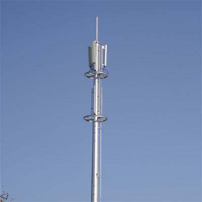 China Single Mast Communication Antenna Poles Monopole Tower 30m Galvanized Steel for sale