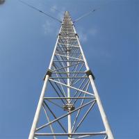 China Cell Site Signal Transmission Triangle Steel Guyed Pole Tower Guyed Communication Tower for sale