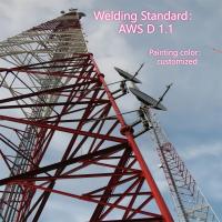 China Triple Tube Cell Tower High Strength Steel 38m Mobile Network Suburban Zones Durable for sale