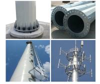 China Single Tube Monopole Tower Carbon Steel 25m LTE Network Rural Areas Weatherproof for sale