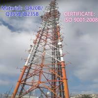 China Three Tube Telecom Tower Carbon Steel 33m LTE Signal Rural Areas Wind Resistant for sale