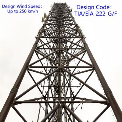 China Guy Rope Cell Tower High Strength Steel 35m Mobile Network Suburban Zones Wind Resistant for sale