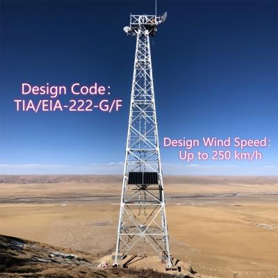 China Solar Panel Telecom Tower Self Supporting Structure Hot Dip Galvanized Steel 4KW for sale