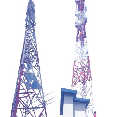 China 60M 3-Tube Customized 3 Leg Galvanized Steel Self Supporting Wifi Gsm Microwave Telecom Base Station Tower for sale