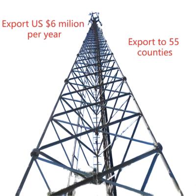 China 3 Legged Tubular Seamless Steel 20 30 40M Galvanized 5G Gsm Cdma Isp Telecom Tower for sale
