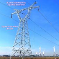China 33KV 110KV Hot Dip Galvanized Lattice Steel Power Transmission Tower Double Circuit Electrical Grid Pole for sale