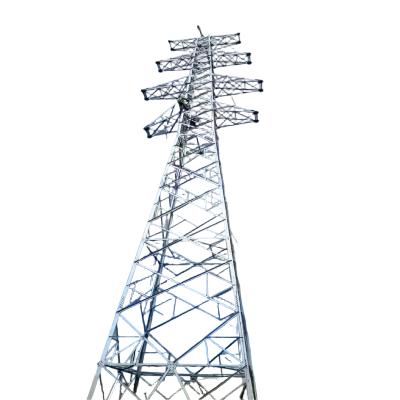 China Durable Galvanized Steel Power Transmission Tower 66KV 132KV Multi Circuit Electrical Grid Mast for sale