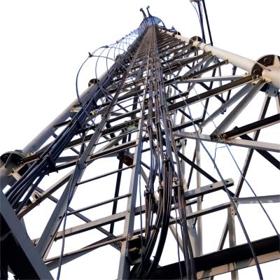 China 30M 55M 80M Hot Dip Galvanized 3 Leg Tubular Steel Free Standing Gsm Cdma Cellular Communication Antenna Mast for sale