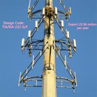China Monopole Tower Telecom Steel Structure Hot Dip Galvanized Painted Design Code ANSI/TIA-222-G/H/F Wind Speed Up to 250 kmh for sale