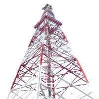 China Wind resistant 4 Legged Angular Steel Tower constructed with steel grades and designed to minimize deflection under extreme weather conditions for sale