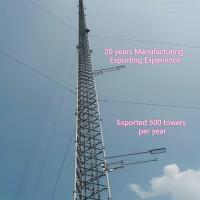 China Typhoon Resistant Guyed Wire 5G Communication Steel Tower  compliant with ANSI TIA 222 G H F and EN 1991 1 4 standards providing support for tall slender structures for sale