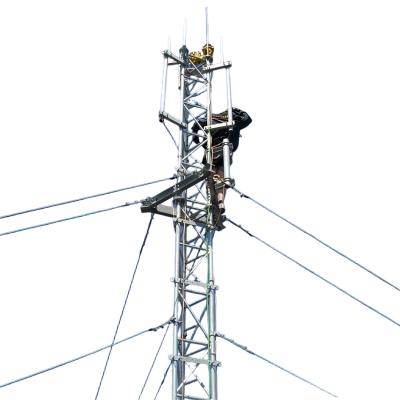 China Guyed Wire Tower featuring design compliance with ANSI/TIA-222-G-H-F and European EN standards for structural performance for sale