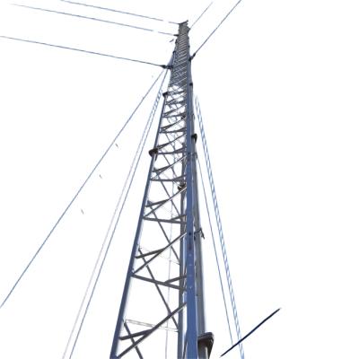 China Guyed Wire Tower designed extensive coverage elevation applications using steel materials proven engineering design codes for sale